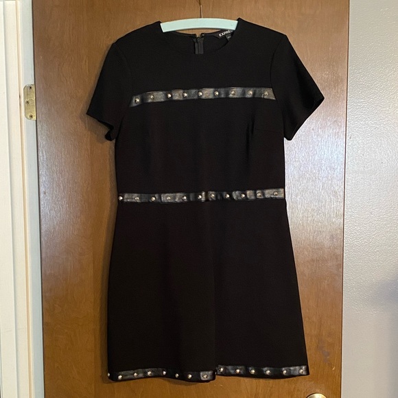 Express | Dresses | Express Faux Leather And Stud Detailed Dress | Poshmark